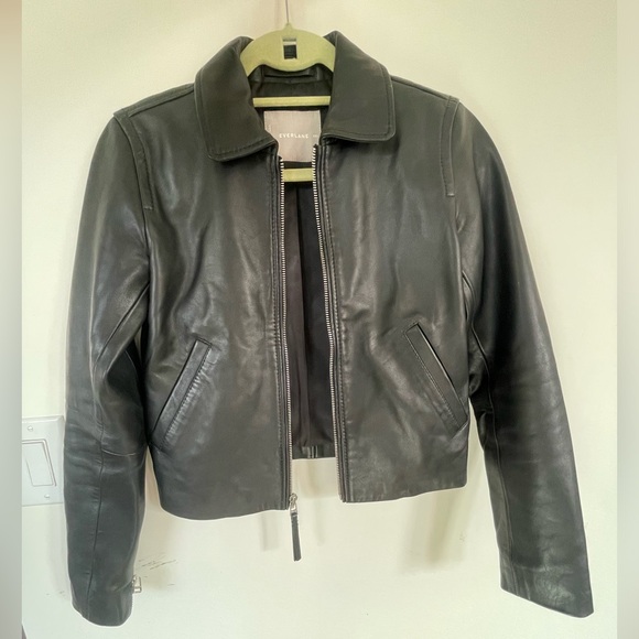 Everlane | Jackets & Coats | Everlane Classic Black Leather Jacket ...